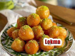 Turkish Lokma (Fried Dough Balls) with Syrup