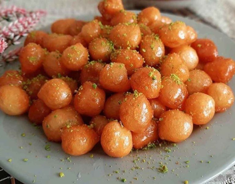 Turkish Lokma (Fried Dough Balls) with Syrup
